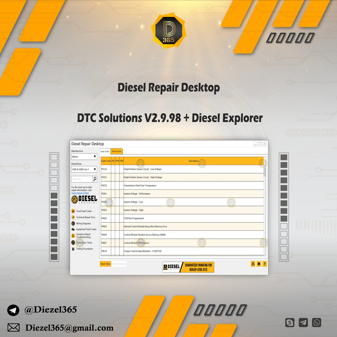 Diesel Repair Desktop - DTC Solutions V2.9.98 + Diesel Explorer – ⛽ Diezel365