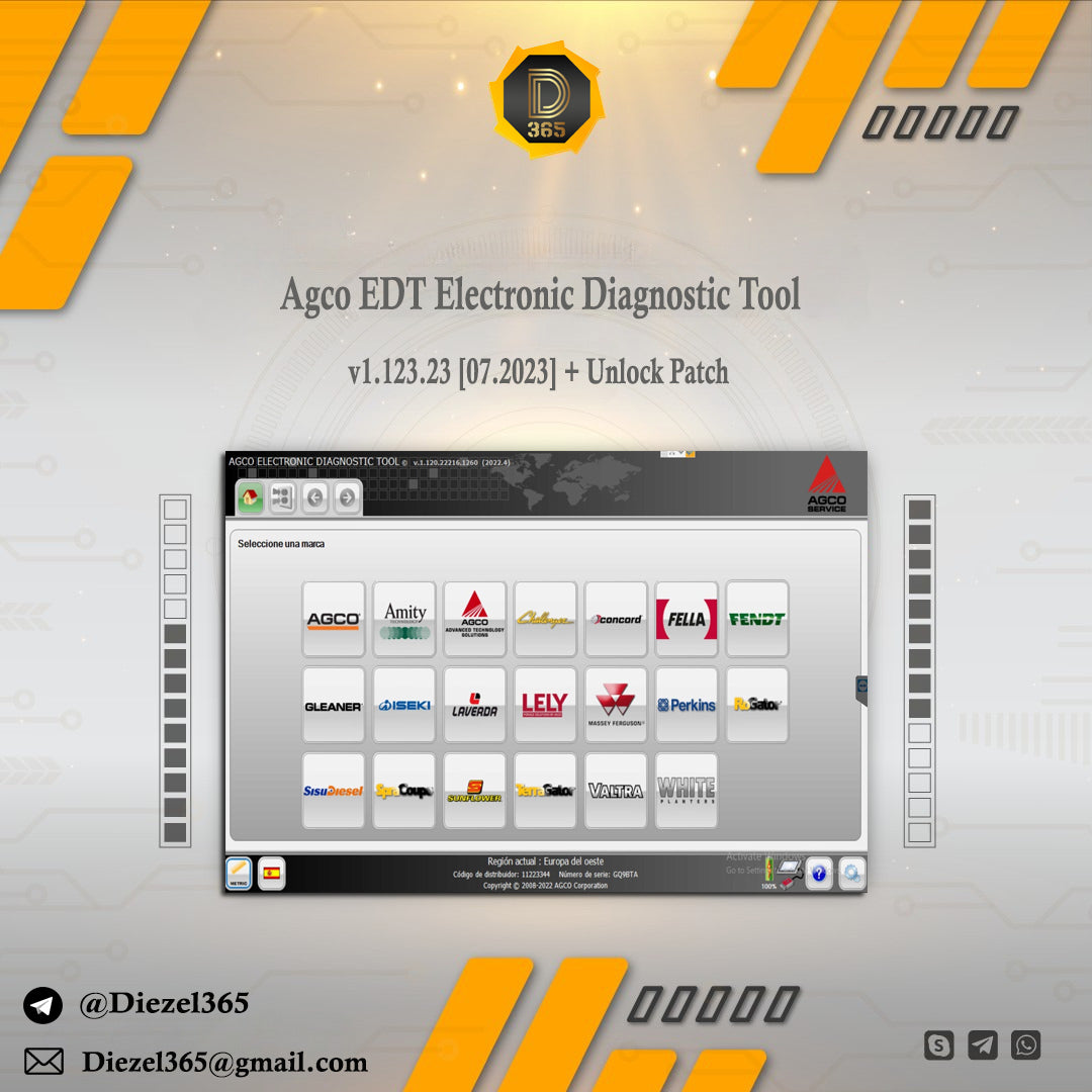 Agco EDT Electronic Diagnostic Tool v1.123.23 [07.2023] + Unlock Patch ...