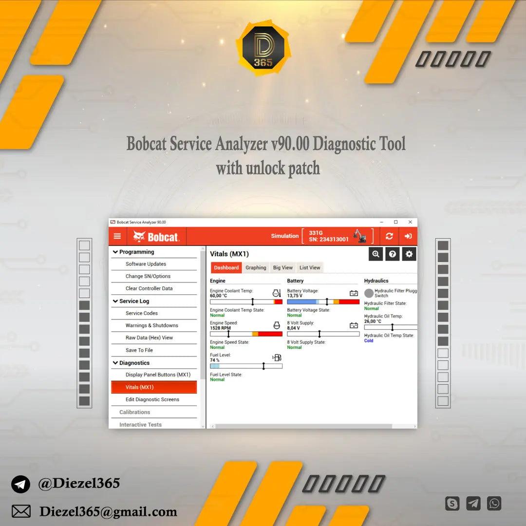 Bobcat Service Analyzer v90.00 Diagnostic Tool + unlock patch – ⛽ Diezel365