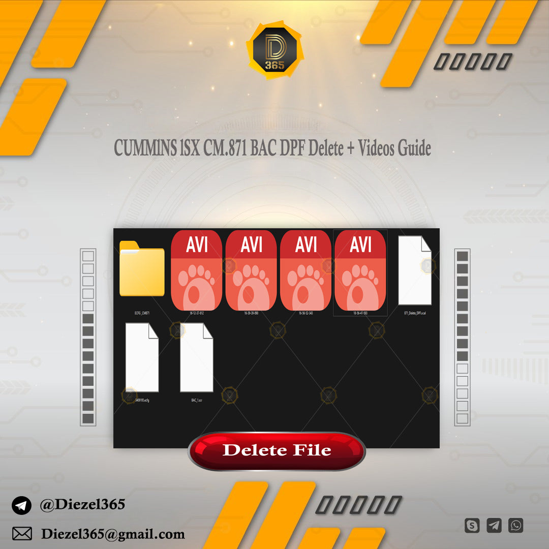 CUMMlNS ISX CM.871 BAC DPF Delete + Videos Guide – ⛽ Diezel365