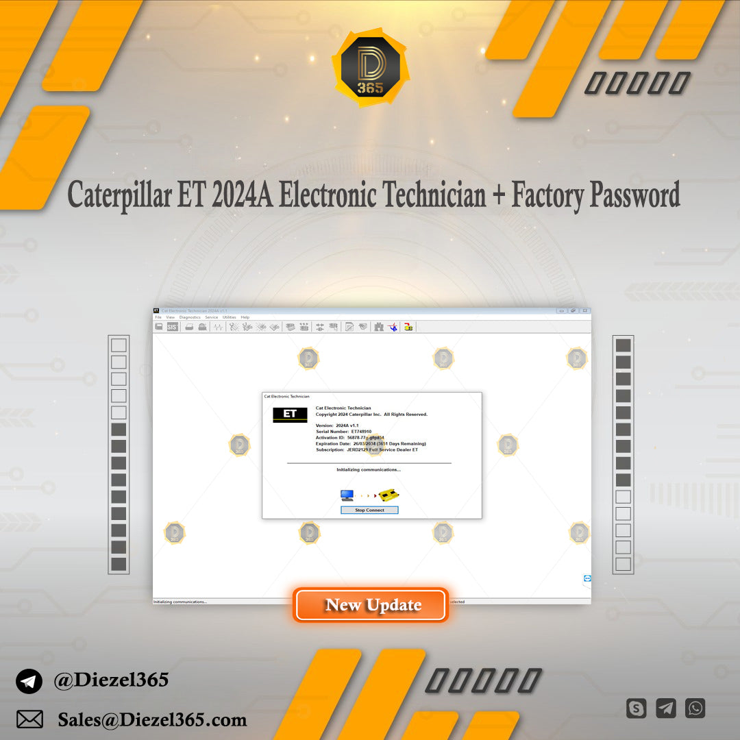 Caterpillar ET 2024A Electronic Technician + Factory Password – With K ...