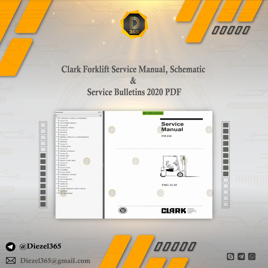 Clark Forklift Service Manual, Schematic & Service Bulletins 2020 PDF ...