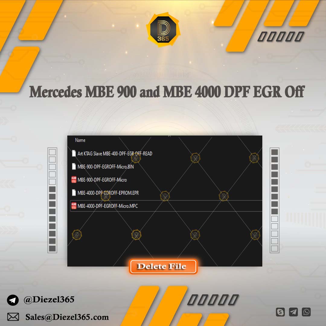 Mercedes MBE 900 and MBE 4000 DPF EGR Off – ⛽ Diezel365