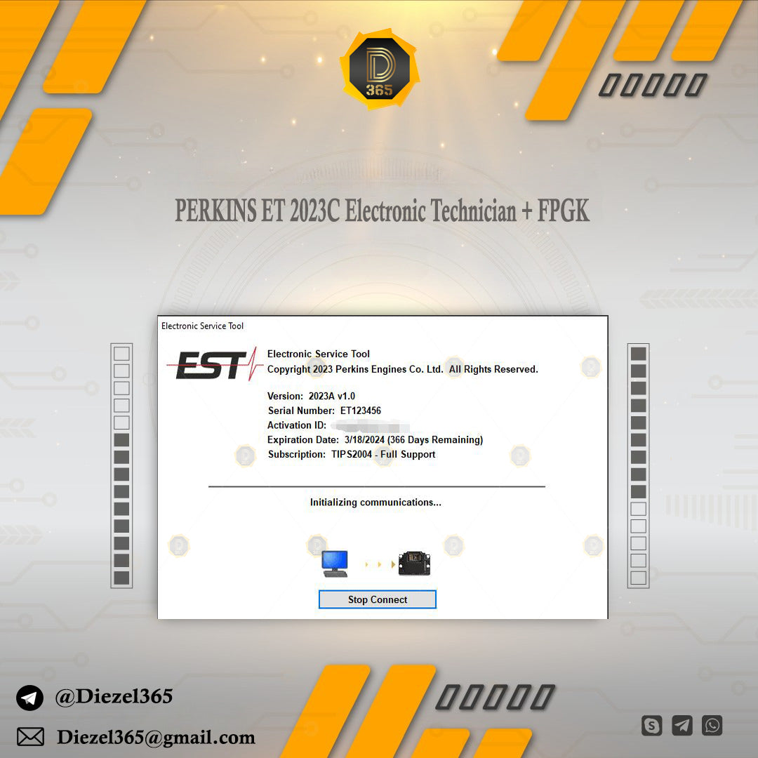 Perkins EST 2023C Diagnostic Software + Factory Password Generator too ...